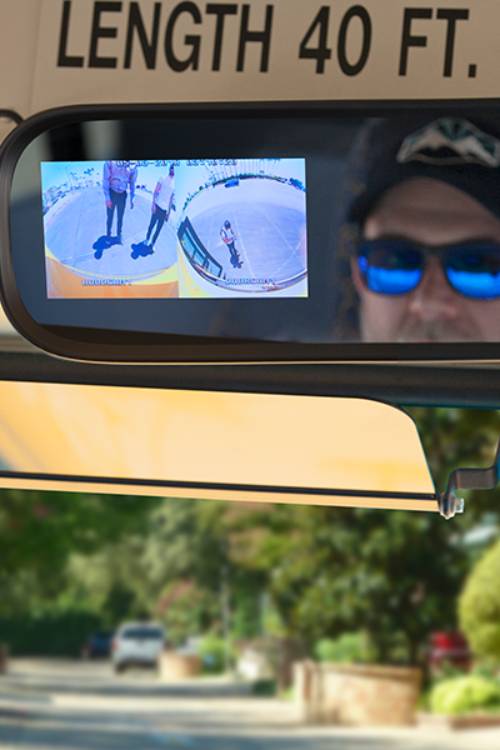 school bus backing up